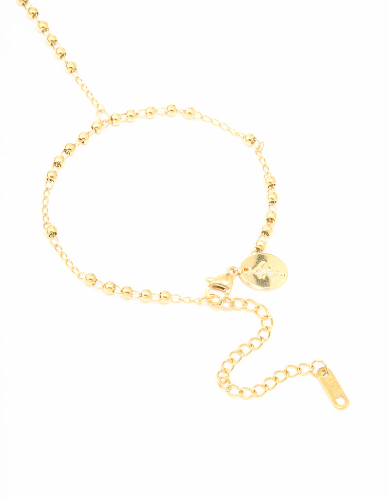 Waterproof Gold Plated Stainless Steel Discs Hand Chain - Lovisa
