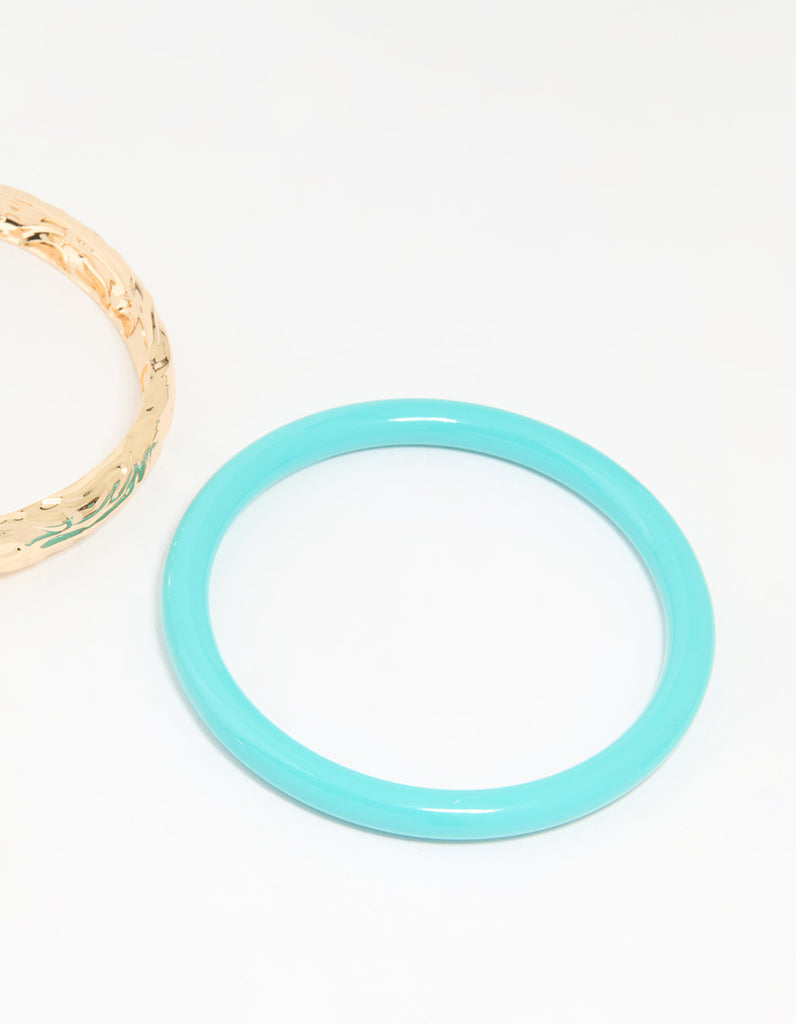 Gold & Blue Bangles 3-Pack - Lovisa
