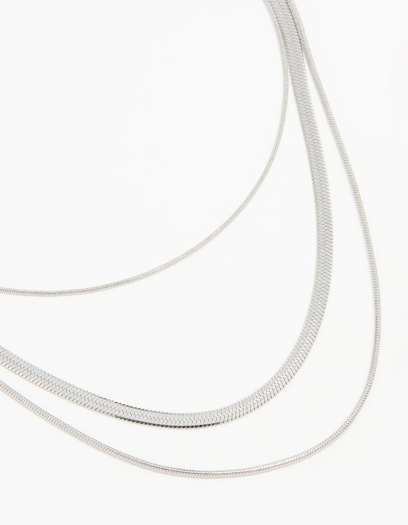 Waterproof Stainless Steel Triple Row Chain Necklace - Lovisa