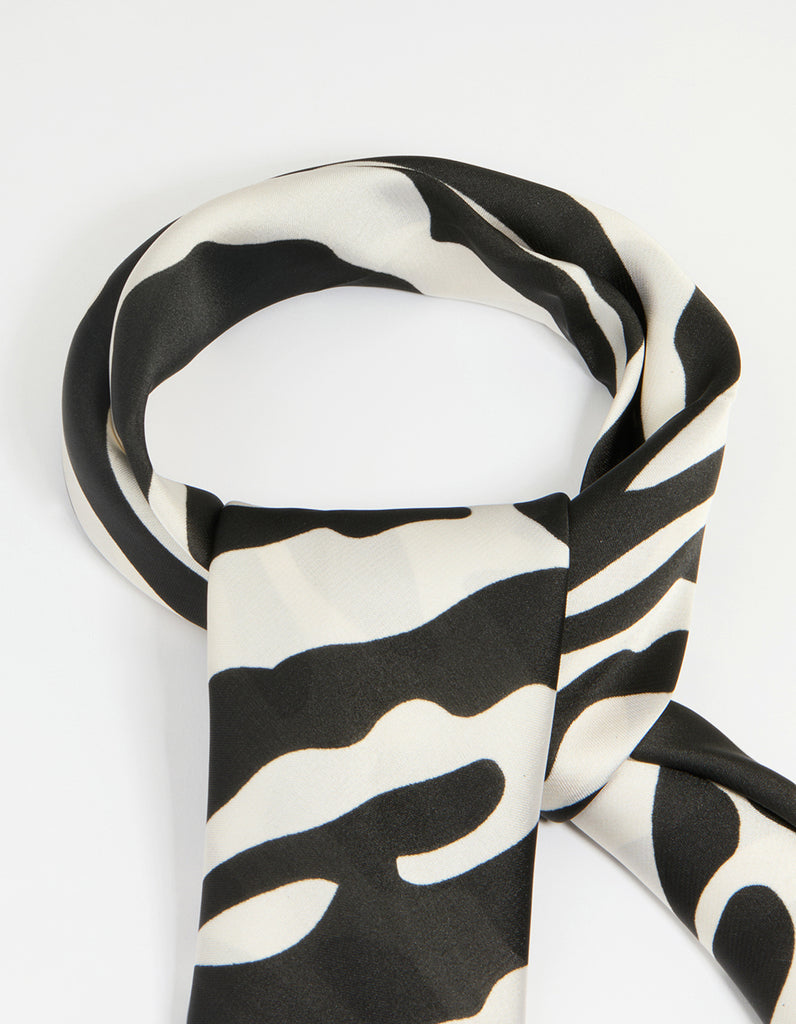 Zebra Print Fabric Scarf - Lovisa
