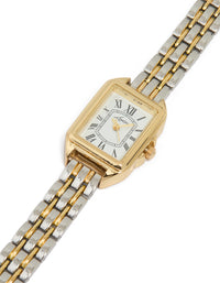 Mixed Metal Rectangle Roman Numerals Watch - Lovisa