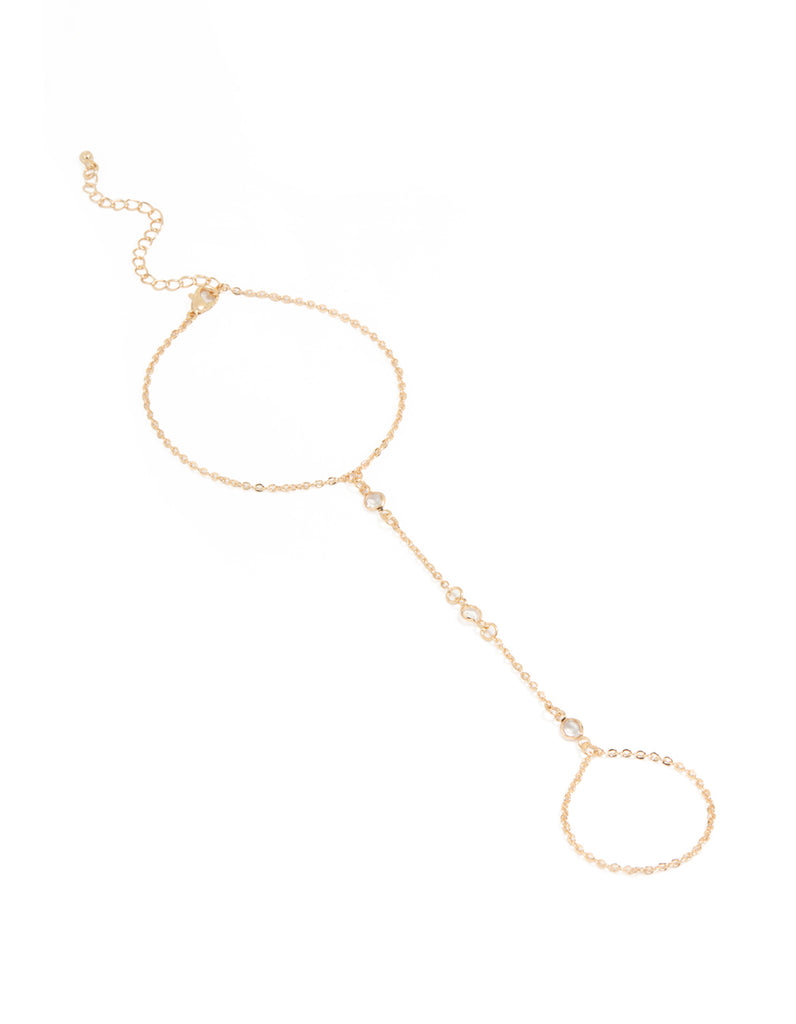 Gold Diamante Triangular Hand Chain - Lovisa