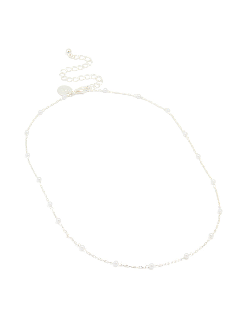 Silver Pearl Fine Station Necklace - Lovisa