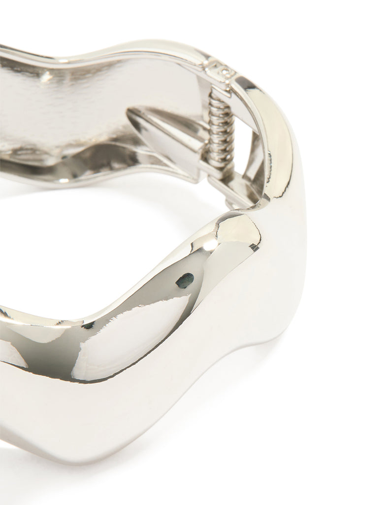 Silver Organic Thick Wave Bangle - Lovisa
