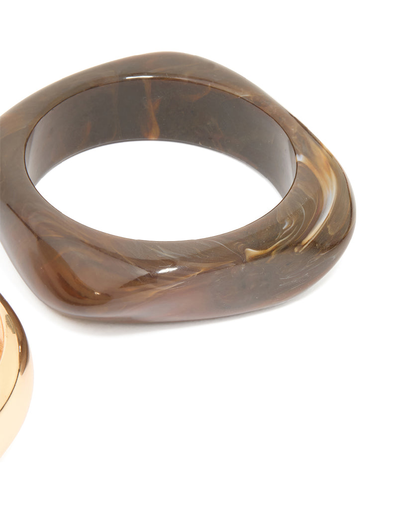 Acrylic & Metal Bangles 2-Pack - Lovisa