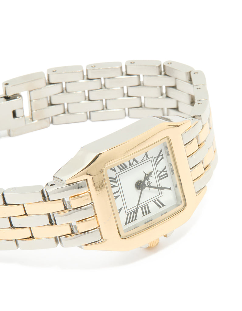 Mixed Metals Vintage Square Small Watch - Lovisa