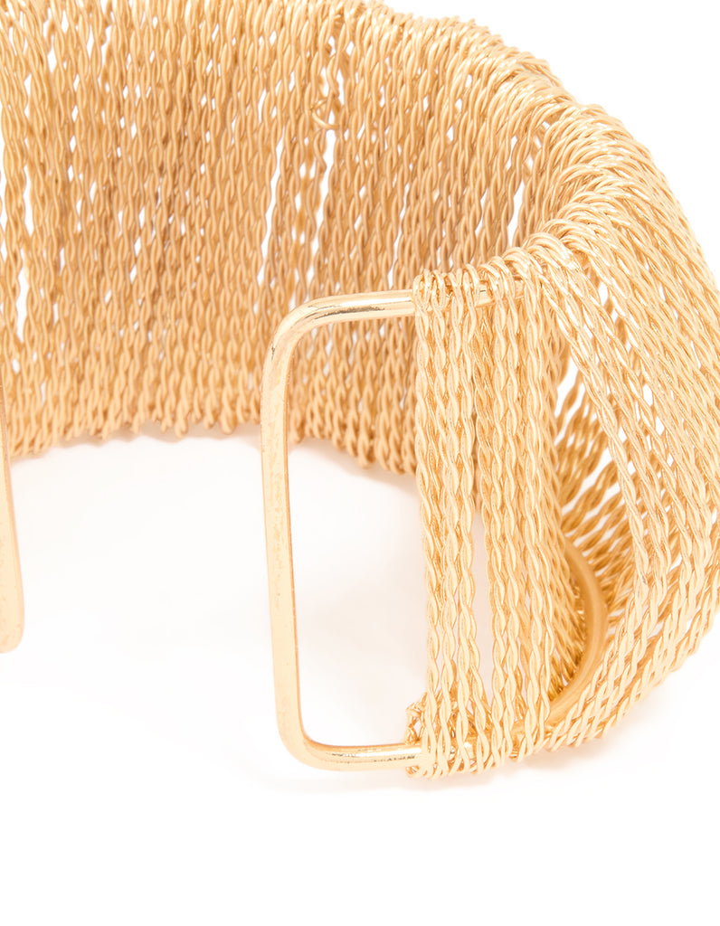 Gold Textured Thread Wrist Cuff - Lovisa