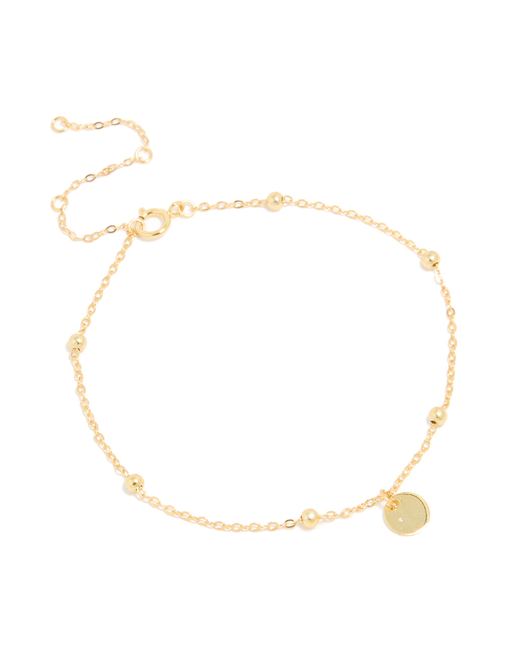 Gold Plated Sterling Silver Disc & Ball Charms Bracelet - Lovisa