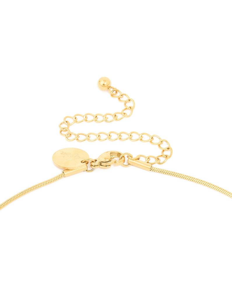 Waterproof Gold Plated Stainless Steel Pull Through Lariat Necklace ...