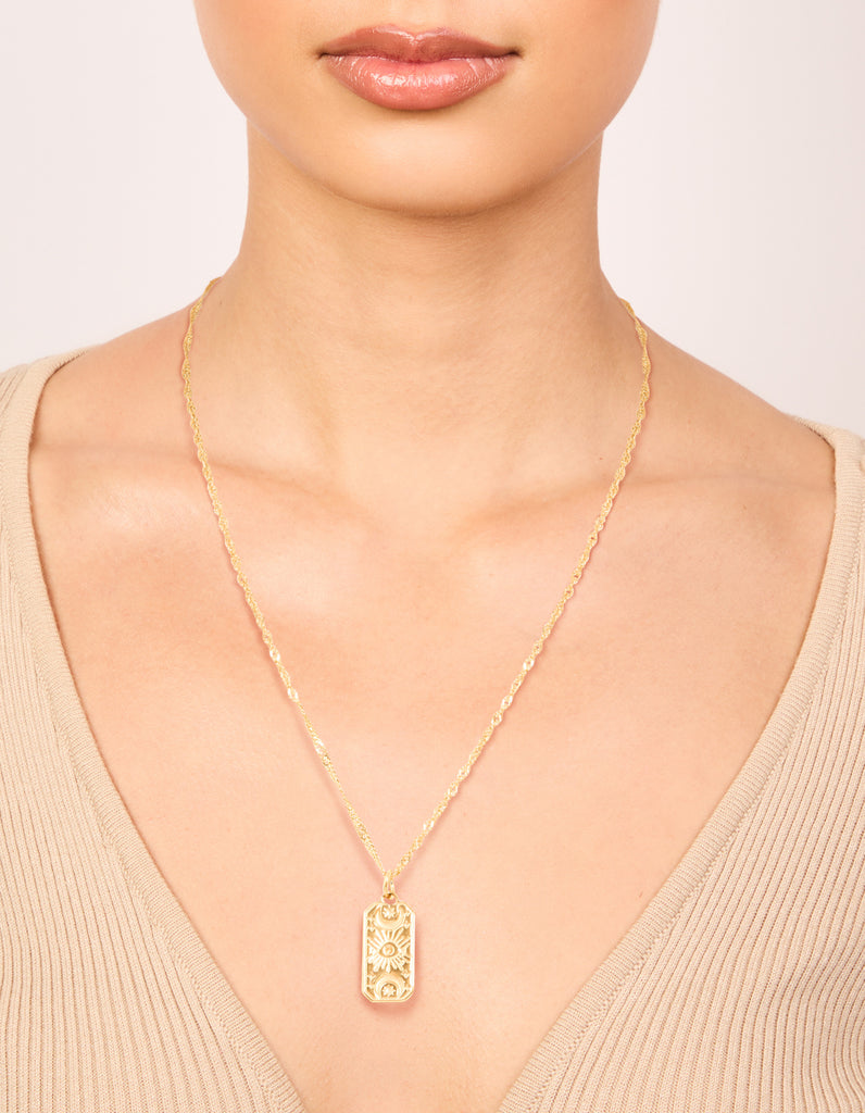Waterproof Gold Plated Stainless Steel Evil Eye Tab Necklace - Lovisa