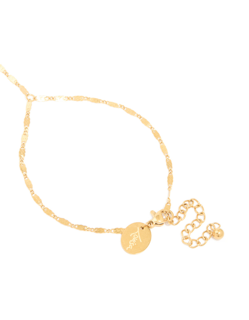 Waterproof Gold Plated Stainless Steel Plain Detailed Chain Hand Chain ...