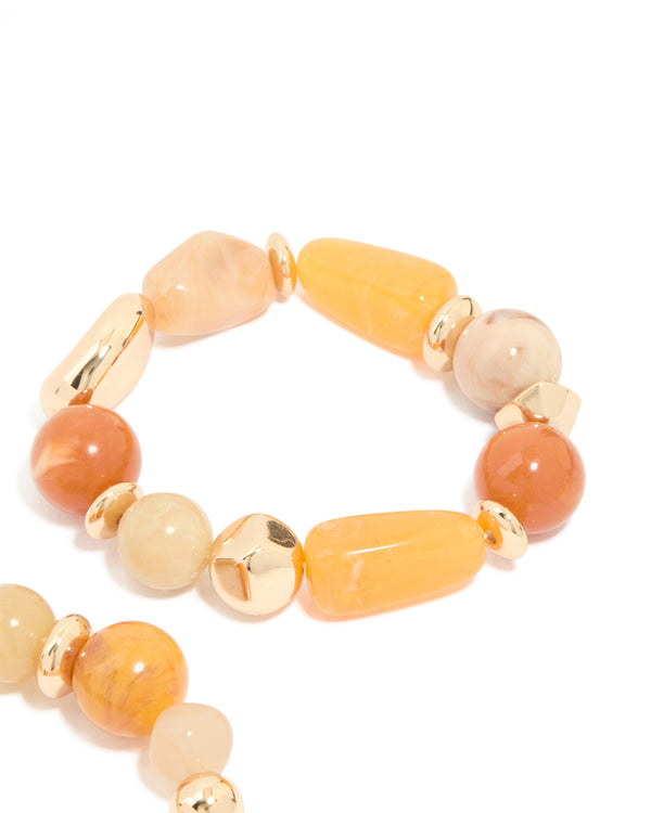 Mixed Neutral Beaded Stretch Bracelets 2-Pack - Lovisa