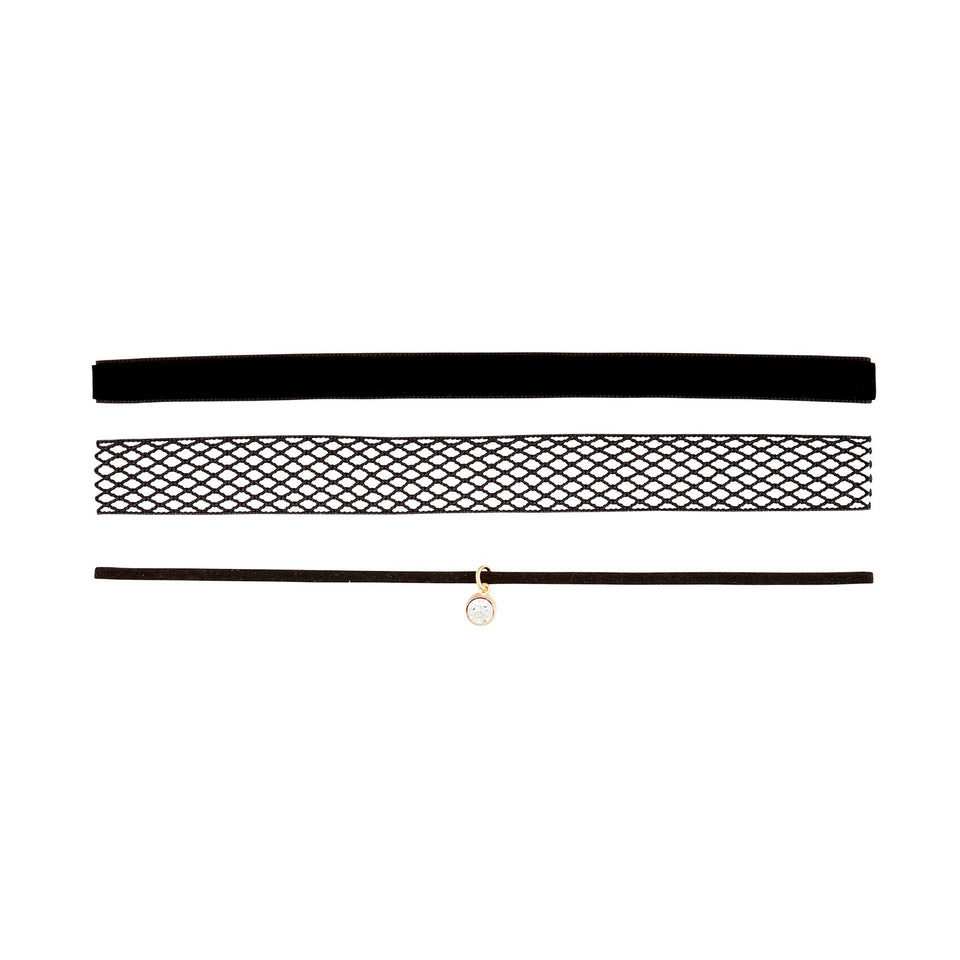 Black Mesh Choker Pack - Lovisa