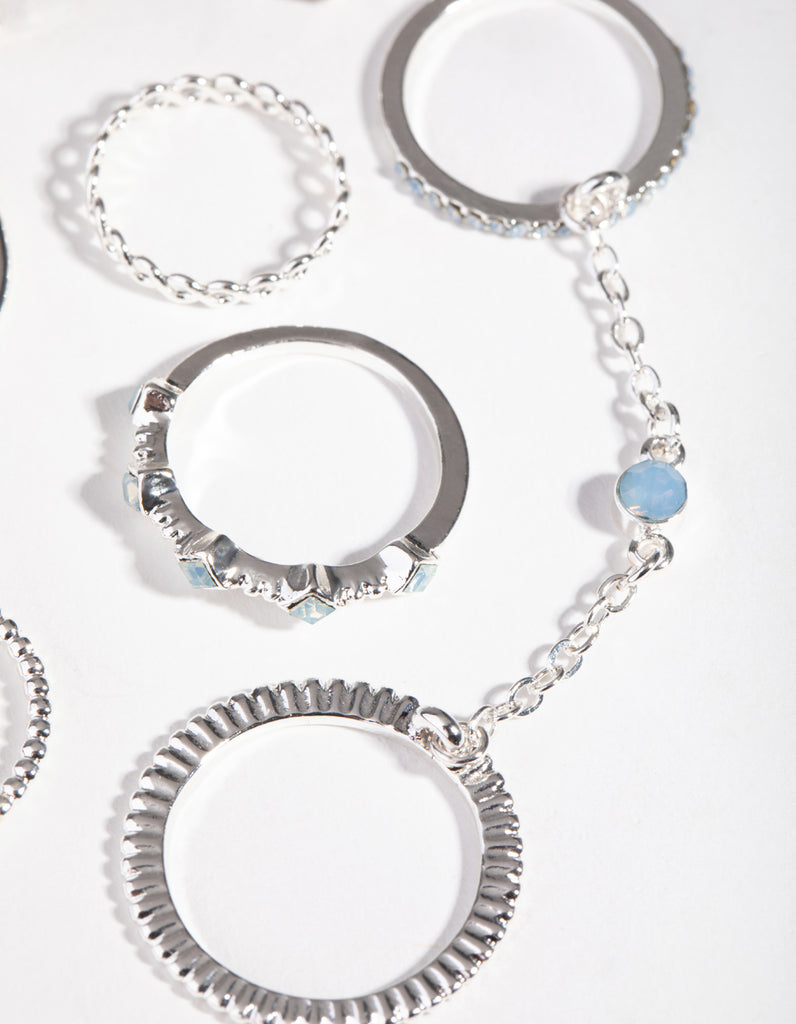 Silver Diamond Stone Rings - Lovisa