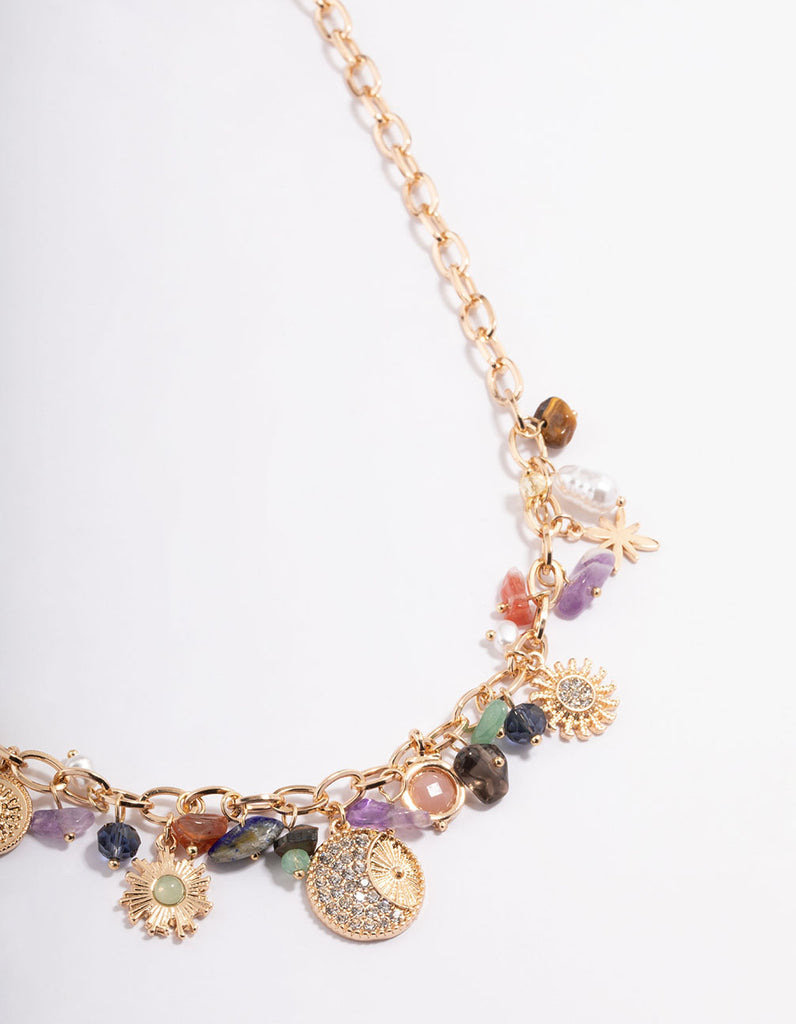 Gold Double Row Diamond Chain Stone Necklace - Lovisa