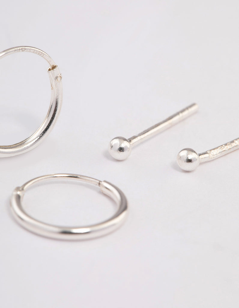 Sterling Silver Stud & Hoop Earring Pack - Lovisa