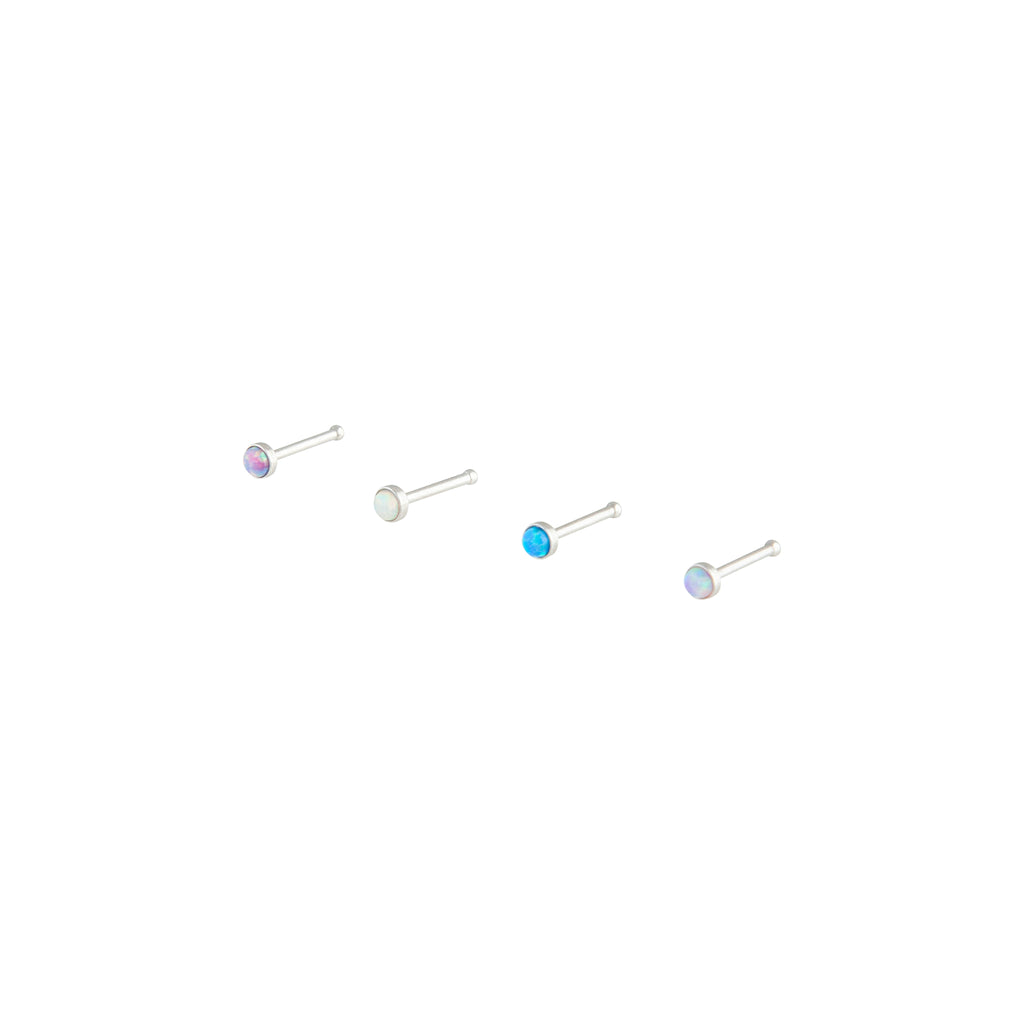 Surgical Steel Synthetic Opal Nose Pin 4-Pack - Lovisa